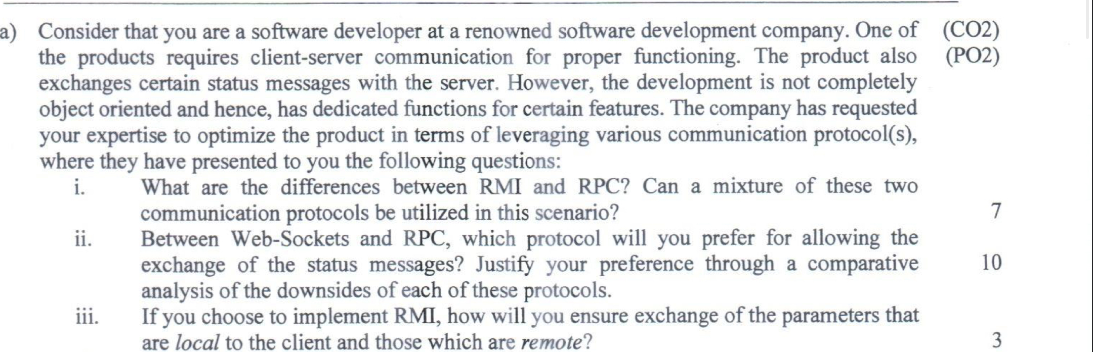 a) Consider that you are a software developer at a | Chegg.com
