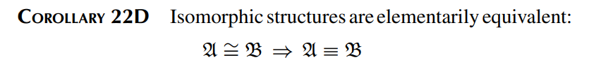 Solved Corollary 22d Isomorphic Structures Are Elementarily 