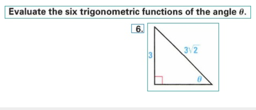 Solved Evaluate the six trigonometric functions of the angle | Chegg.com