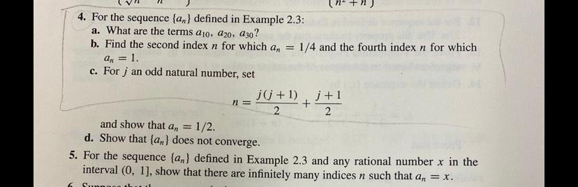 4. For the sequence {an} defined in Example 2.3: a. | Chegg.com