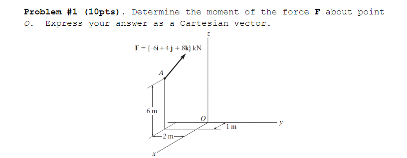 Solved Problem #1 (10pts). Determine the moment of the force | Chegg.com Solved Problem #1 (10pts). Determine the moment of the force | Chegg.com