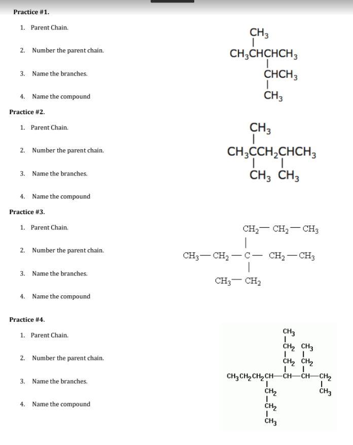 Solved Practice #1. 1. Parent Chain. 2. Number the parent | Chegg.com