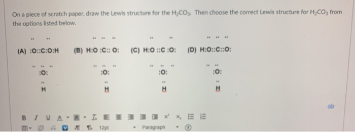 Lewis Dot Structure For H2co