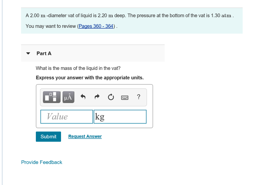 Solved A 2.00 m -diameter vat of liquid is 2.20 m deep. The | Chegg.com