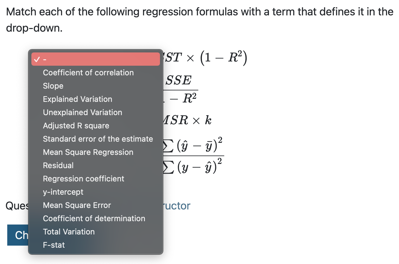 Solved Match each of the following regression formulas with | Chegg.com