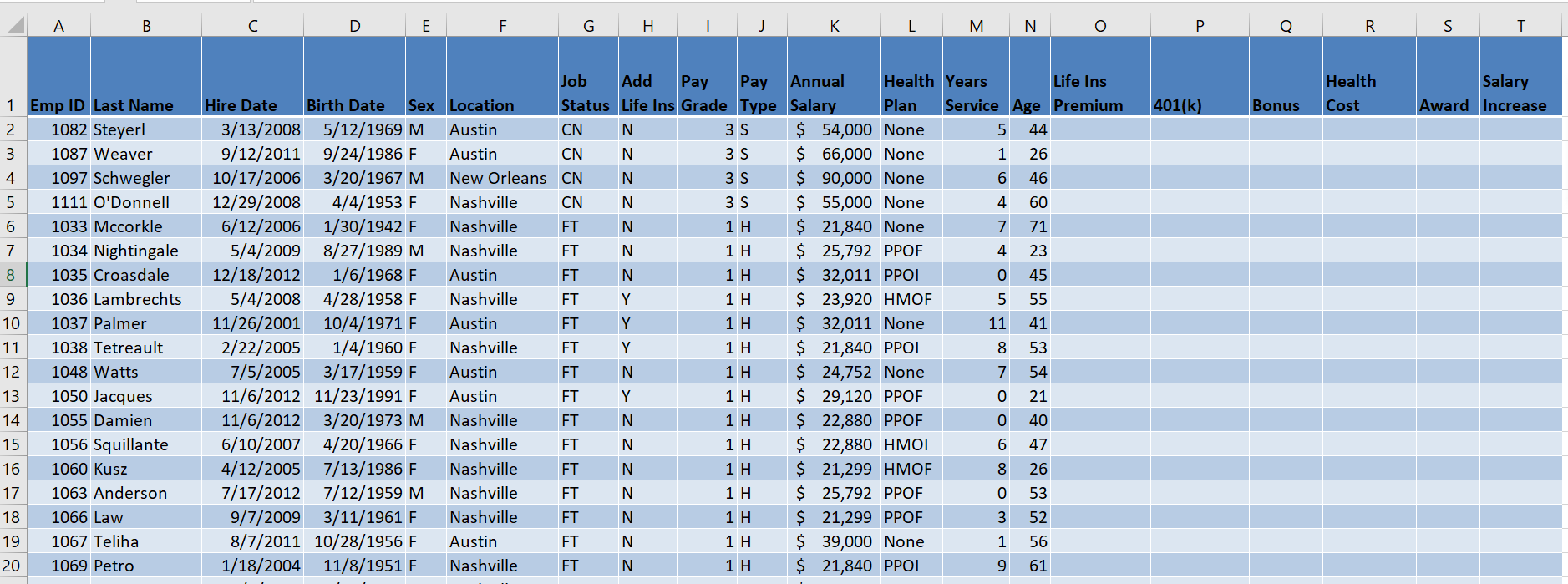 Solved 1. Use the VLookup function to calculate the Awards | Chegg.com