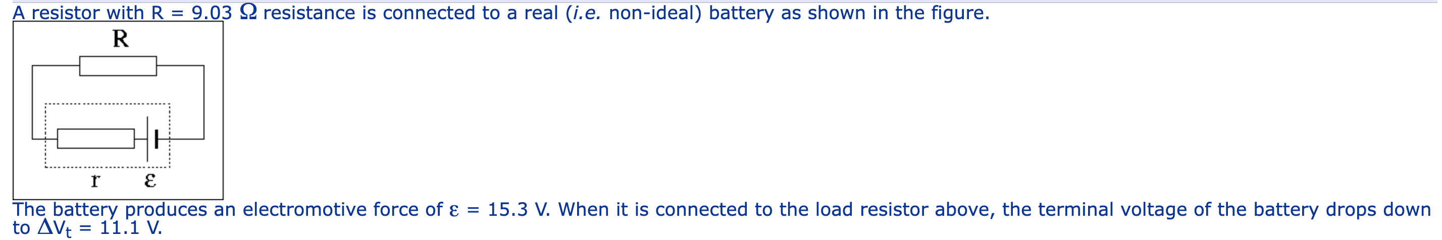 Solved resistor with R=9.03Ω resistance is connected to a | Chegg.com