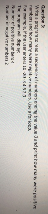 Solved Question 3 Write A Program To Read A Sequence Of 0334