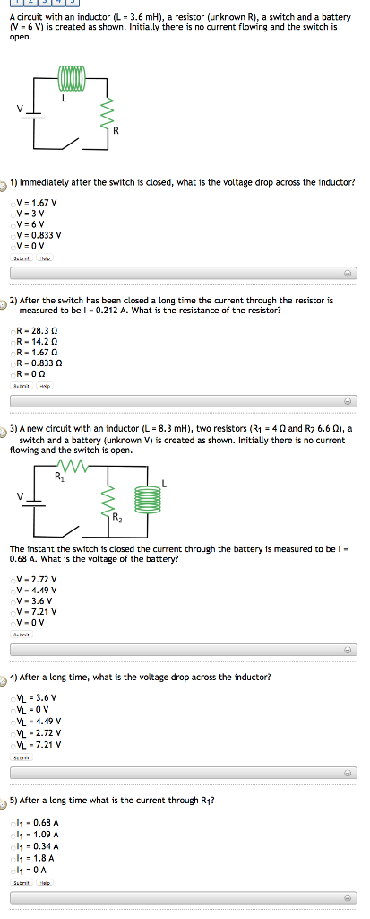 Solved A Circuit With An Inductor L 3 6 Mh A Resistor