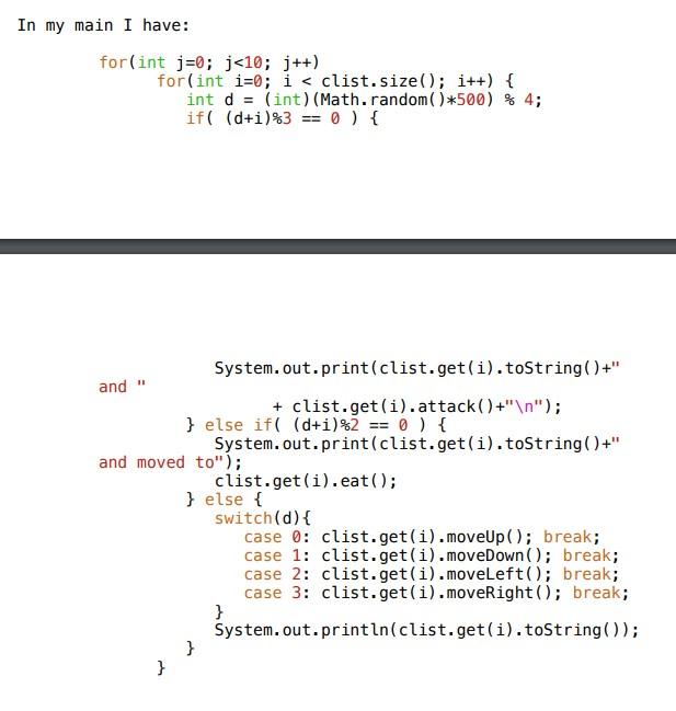 Solved in JAVA modify class monster to meet this | Chegg.com