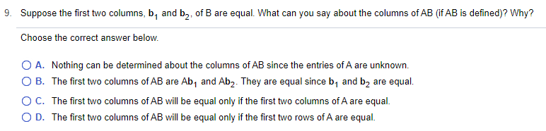 Solved Suppose the first two columns, b1 and b2, of B are | Chegg.com