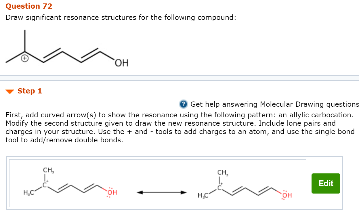 Solved Question 72 Draw significant resonance structures for | Chegg.com Solved Question 72 Draw significant resonance structures for | Chegg.com