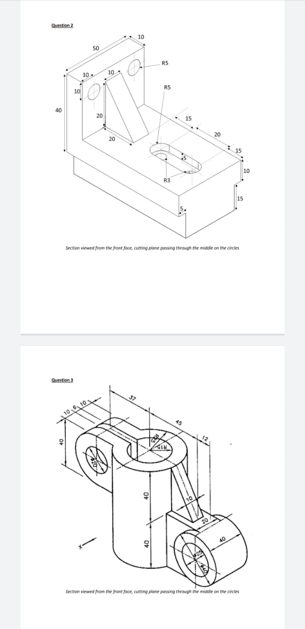 Solved Draw multiview projection in AutoCAD. Define the | Chegg.com