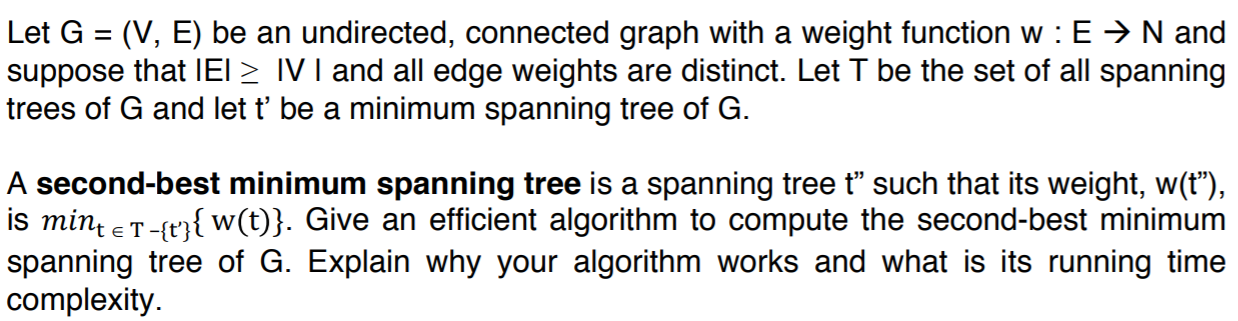 Solved Let G V E Be An Undirected Connected Graph With 4150