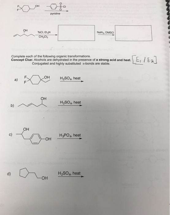 Solved pyridine NaN, DMSO Complete each of the following | Chegg.com