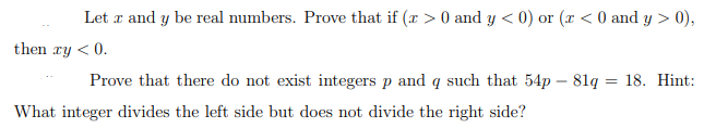 Solved Let x and y be real numbers. Prove that if (x > 0 and | Chegg.com