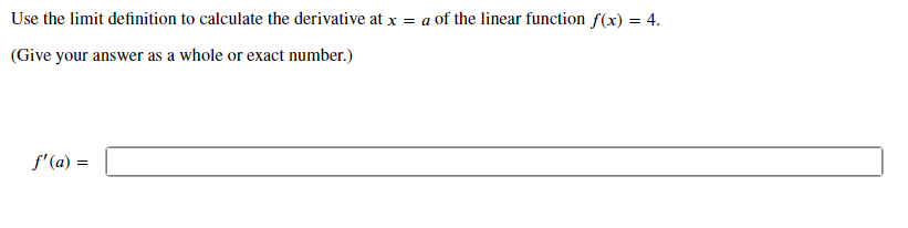 Solved Use the limit definition to calculate the derivative | Chegg.com