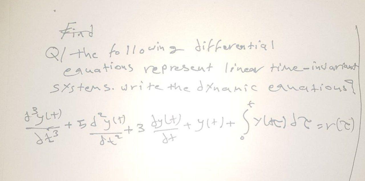 Solved Find Ql the following differential equations | Chegg.com
