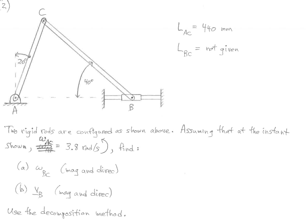 Solved Two rigid rods are configured as shown above. | Chegg.com