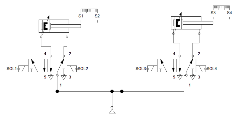 Shown below is a system is using two pneumatic | Chegg.com