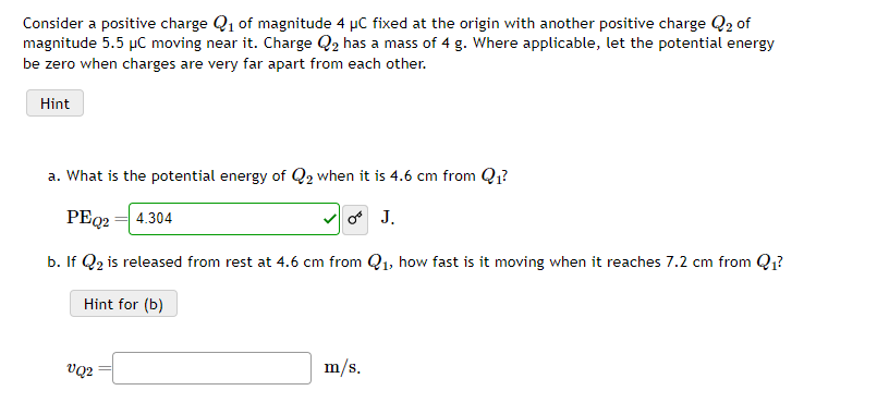 Solved Consider a positive charge Q1 of magnitude 4μC fixed | Chegg.com