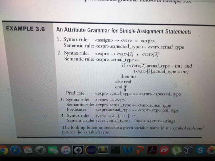 Solved Modify the attribute grammar of example 3.6 in | Chegg.com