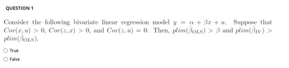Solved QUESTION 1 Consider the following bivariate linear | Chegg.com