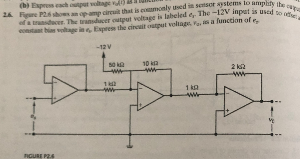 Solved Question 2.6 Figure P2.6 shows an op-amp circuit that | Chegg.com