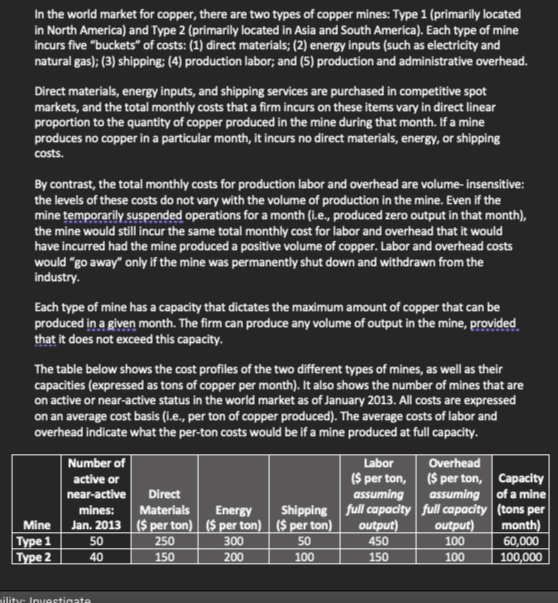 Solved In the world market for copper, there are two types | Chegg.com