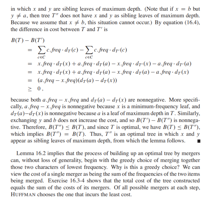 Explain why, in the proof of Lemma 16.2, if x.freq = | Chegg.com