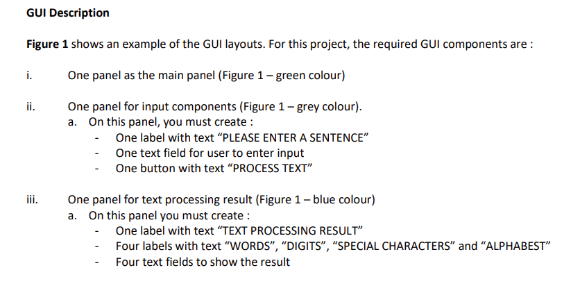Solved GUI Description Figure 1 shows an example of the GUI | Chegg.com