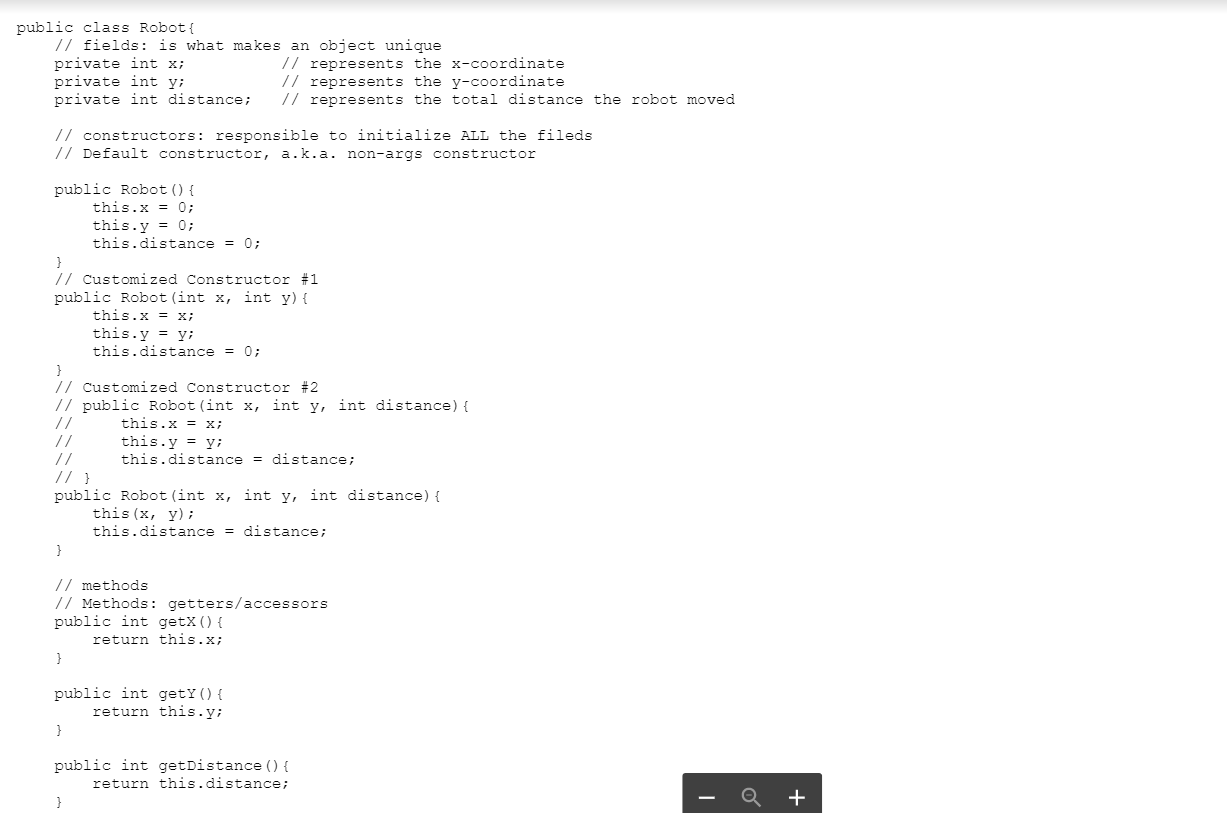Solved Description Based on the object Robot.java. Use the | Chegg.com