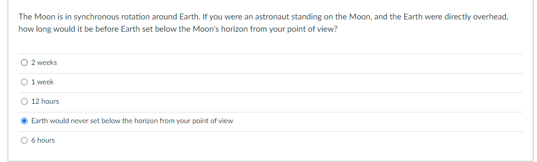 Solved Consider a moon in synchronous rotation around giant | Chegg.com