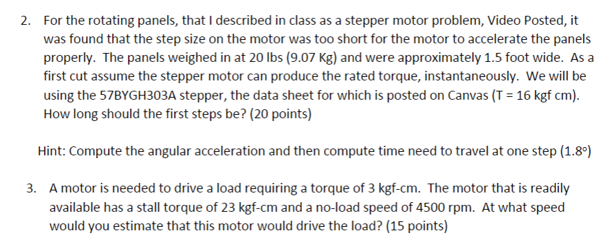 2. For the rotating panels, that I described in class | Chegg.com