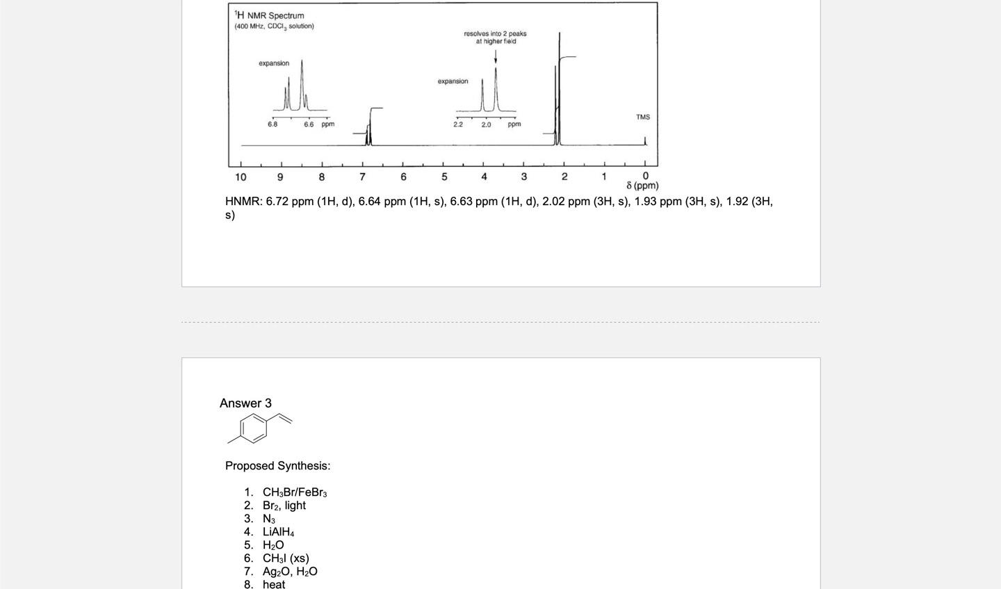 Solved Question 3 Use the provided spectral data to | Chegg.com