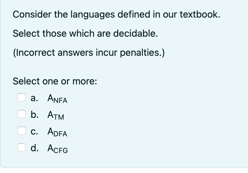 Solved Consider the languages defined in our textbook. | Chegg.com