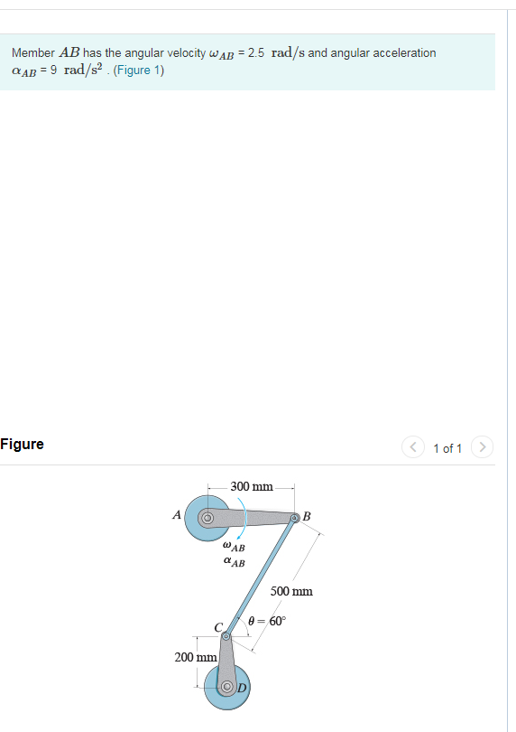 Solved Determine the angular velocity of member CD at the | Chegg.com