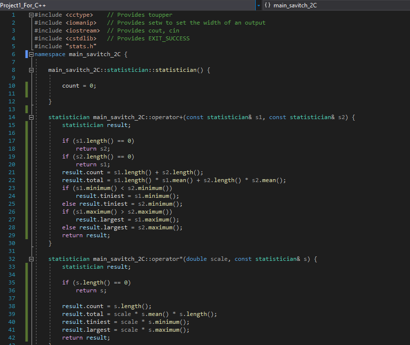 Solved 1 Project1_For_C++ () main_savitch_2C #include // | Chegg.com