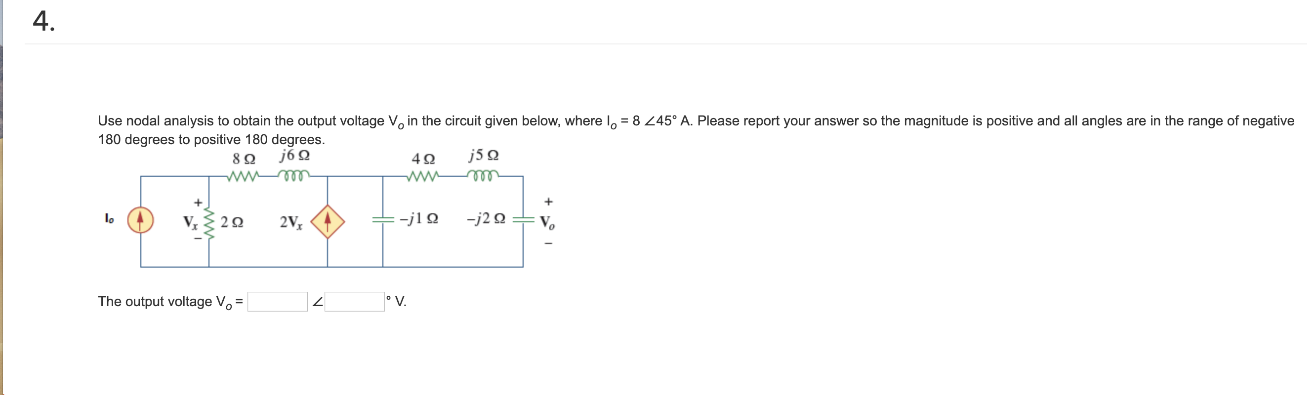 Solved Use nodal analysis to obtain the output voltage V, in | Chegg.com