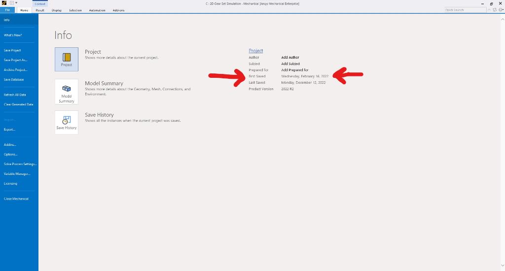 Solved I need help changing the timestamp on ANSYS Workbench | Chegg.com