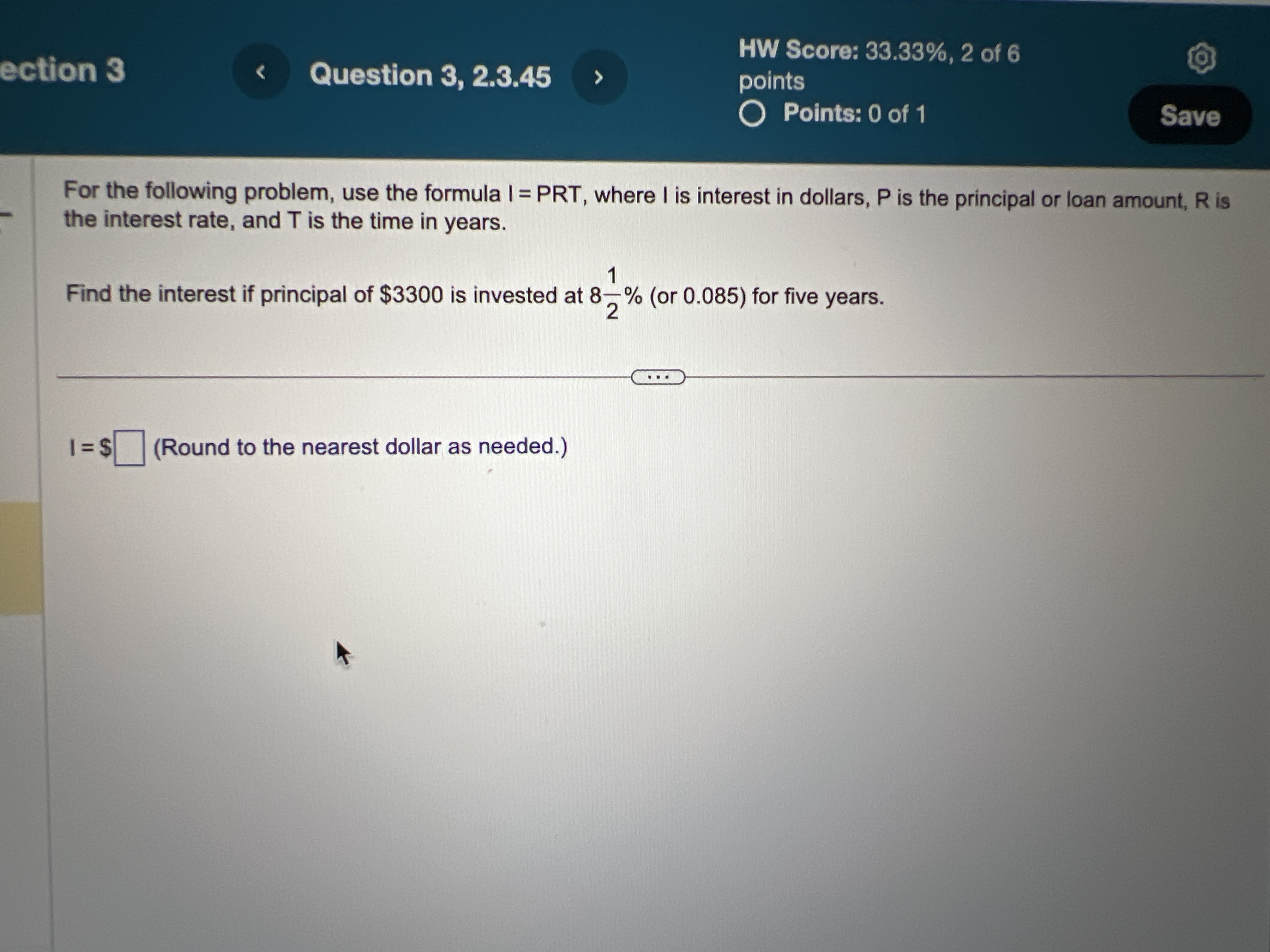 Solved For the following problem, use the formula I = PRT, | Chegg.com