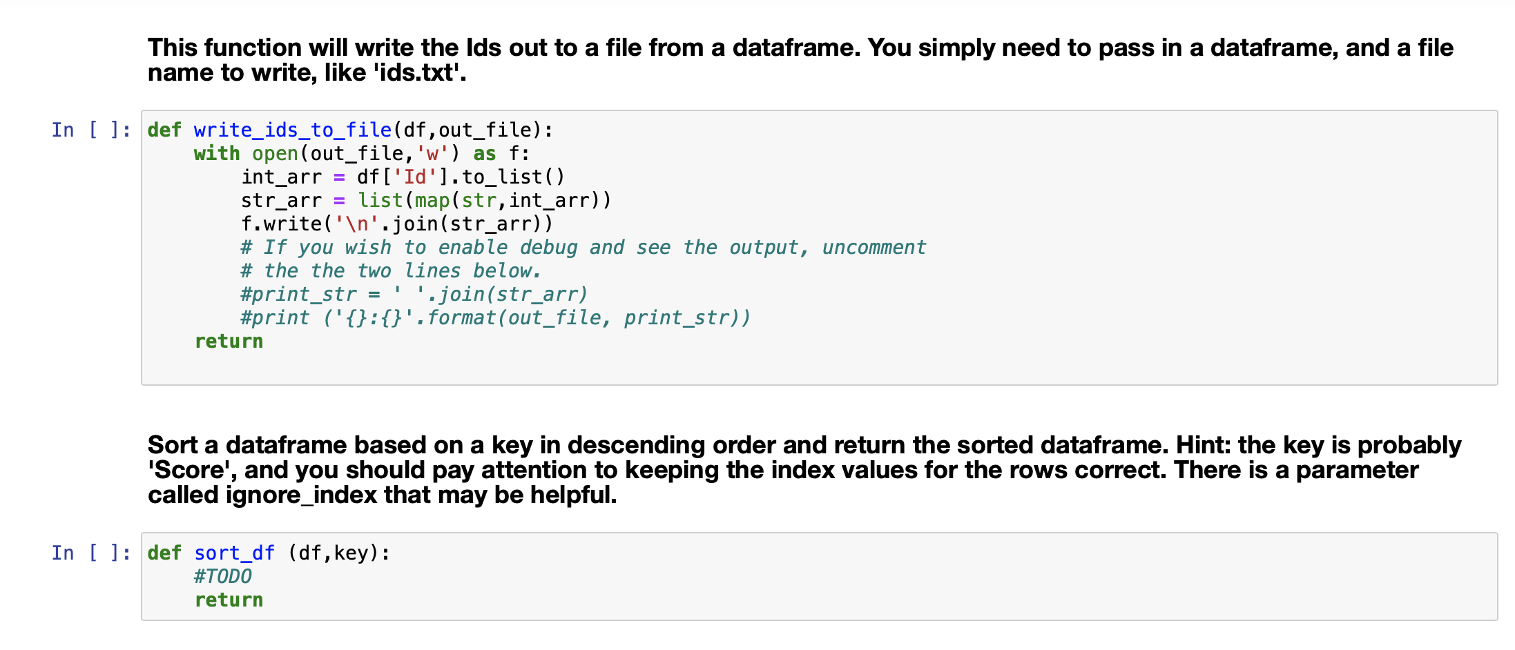 A1 Problem 2 - Sorting Exercise Now that we know how | Chegg.com