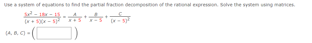 Solved Use a system of equations to find the partial | Chegg.com