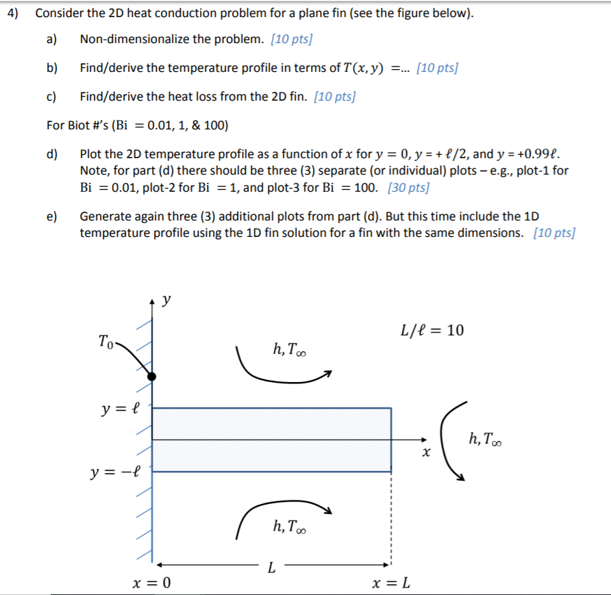 4) Consider the 2D heat conduction problem for a | Chegg.com