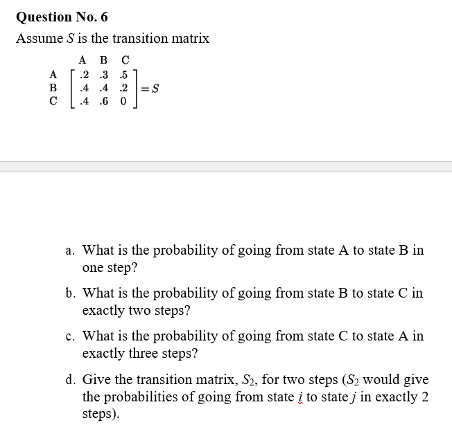 Solved Assume S is the transition matrix | Chegg.com