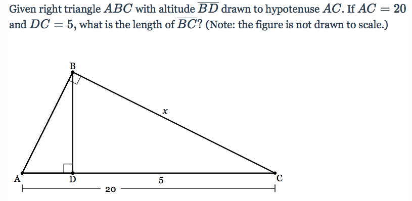 Solved Given right triangle ABC with altitude BD drawn to | Chegg.com