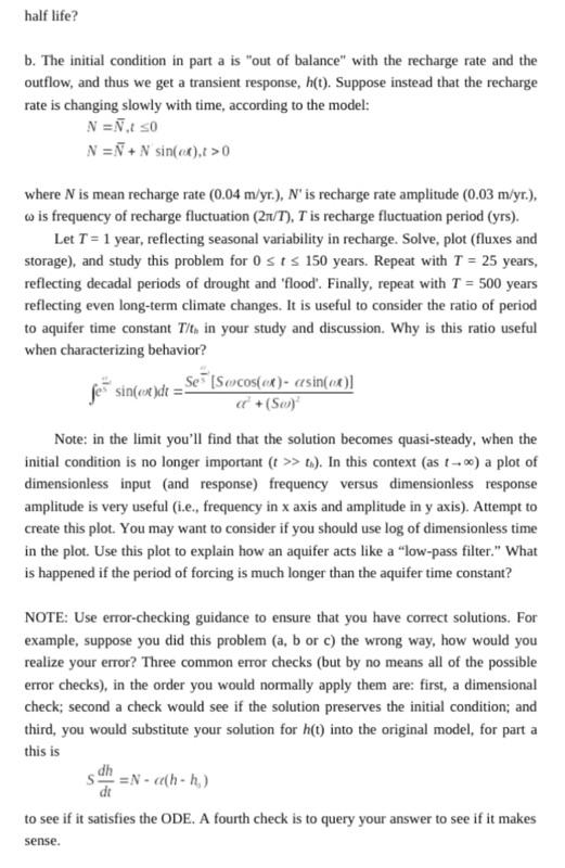 1. A linear reservoir, lumped parameter model of an | Chegg.com
