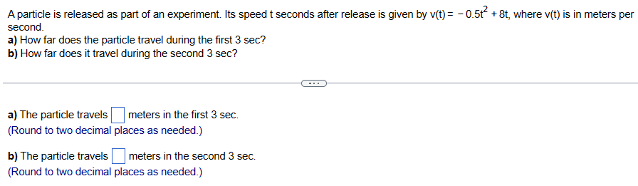 Solved A particle is released as part of an experiment. Its | Chegg.com