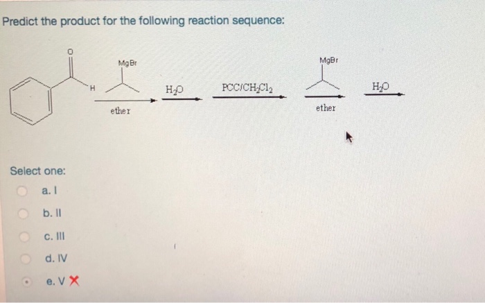Solved Predict The Product For The Following Reaction