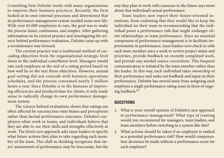 Solved Consulting firm Deloitte works with many | Chegg.com